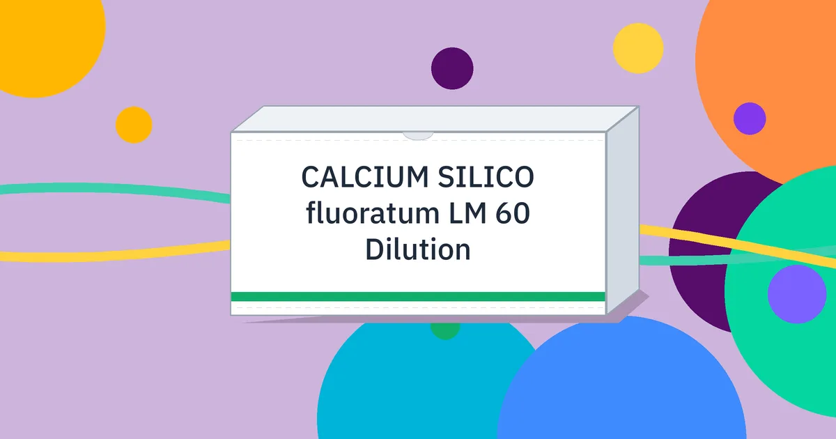 Symbolbild: Packung mit der Aufschrift CALCIUM SILICO fluoratum LM 60 Dilution (PZN 12806369) – Verfügbarkeit und Bezug in Apotheken in Frankfurt am Main