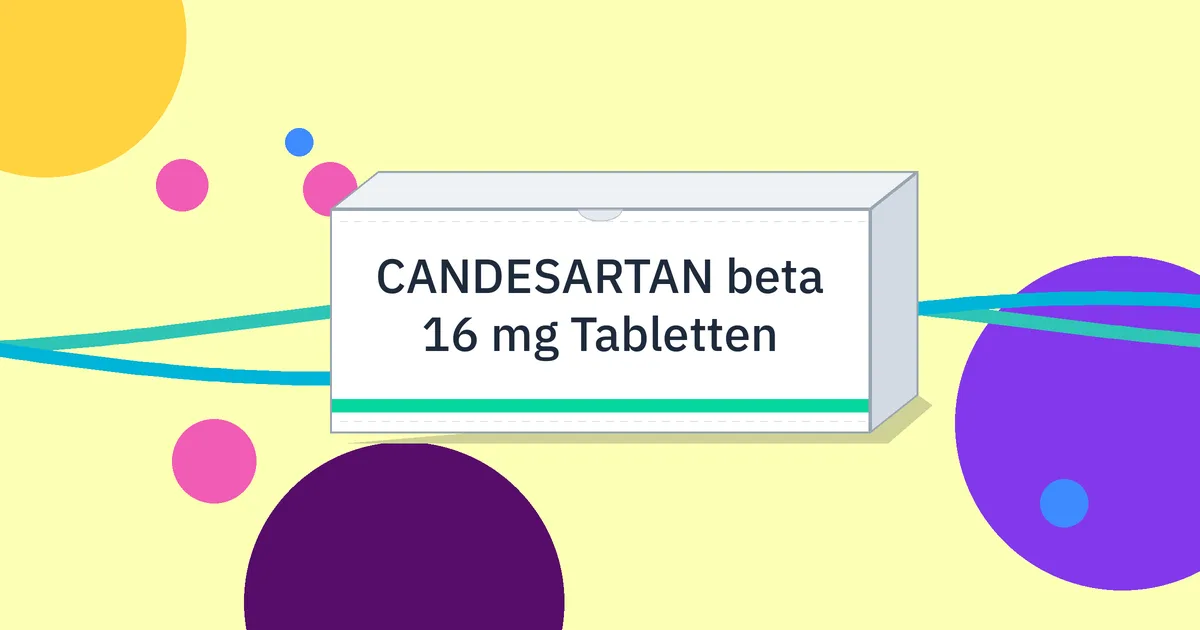 Symbolbild: Packung mit der Aufschrift CANDESARTAN beta 16 mg Tabletten (PZN 19211366) – Verfügbarkeit und Bezug in Apotheken in Frankfurt am Main