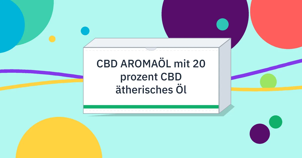 Symbolbild: Packung mit der Aufschrift CBD AROMAÖL mit 20 prozent CBD ätherisches Öl (PZN 19133005) – Verfügbarkeit und Bezug in Apotheken in Frankfurt am Main