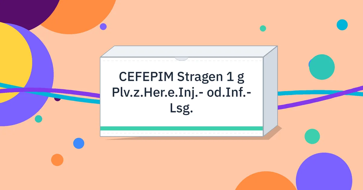 Symbolbild: Packung mit der Aufschrift CEFEPIM Stragen 1 g Plv.z.Her.e.Inj.- od.Inf.-Lsg. (PZN 12740044) – Verfügbarkeit und Bezug in Apotheken in Frankfurt am Main
