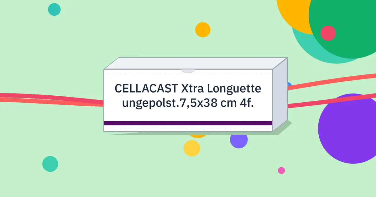 Symbolbild: Packung mit der Aufschrift CELLACAST Xtra Longuette ungepolst.7,5x38 cm 4f. (PZN 14261827) – Verfügbarkeit und Bezug in Apotheken in Frankfurt am Main