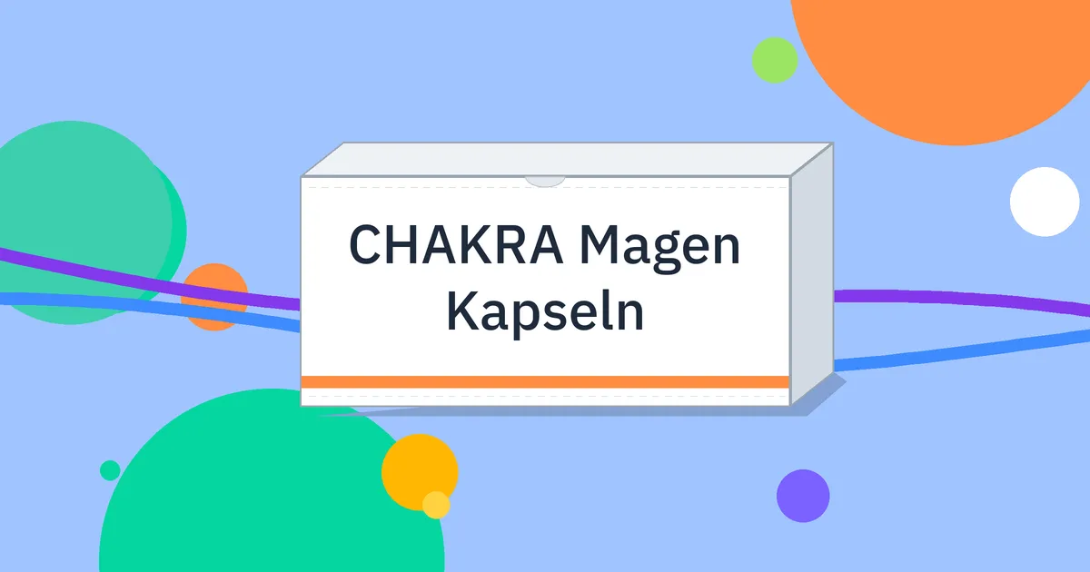 Symbolbild: Packung mit der Aufschrift CHAKRA Magen Kapseln (PZN 03397179) – Verfügbarkeit und Bezug in Apotheken in Frankfurt am Main