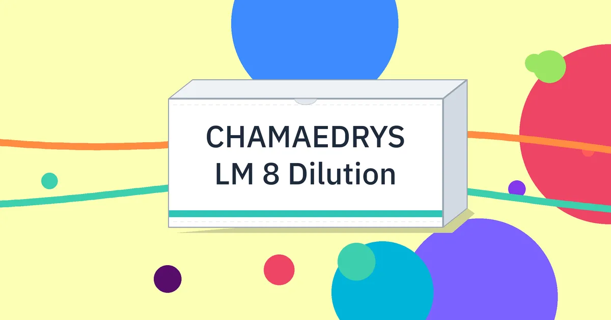 Symbolbild: Packung mit der Aufschrift CHAMAEDRYS LM 8 Dilution (PZN 13438442) – Verfügbarkeit und Bezug in Apotheken in Frankfurt am Main