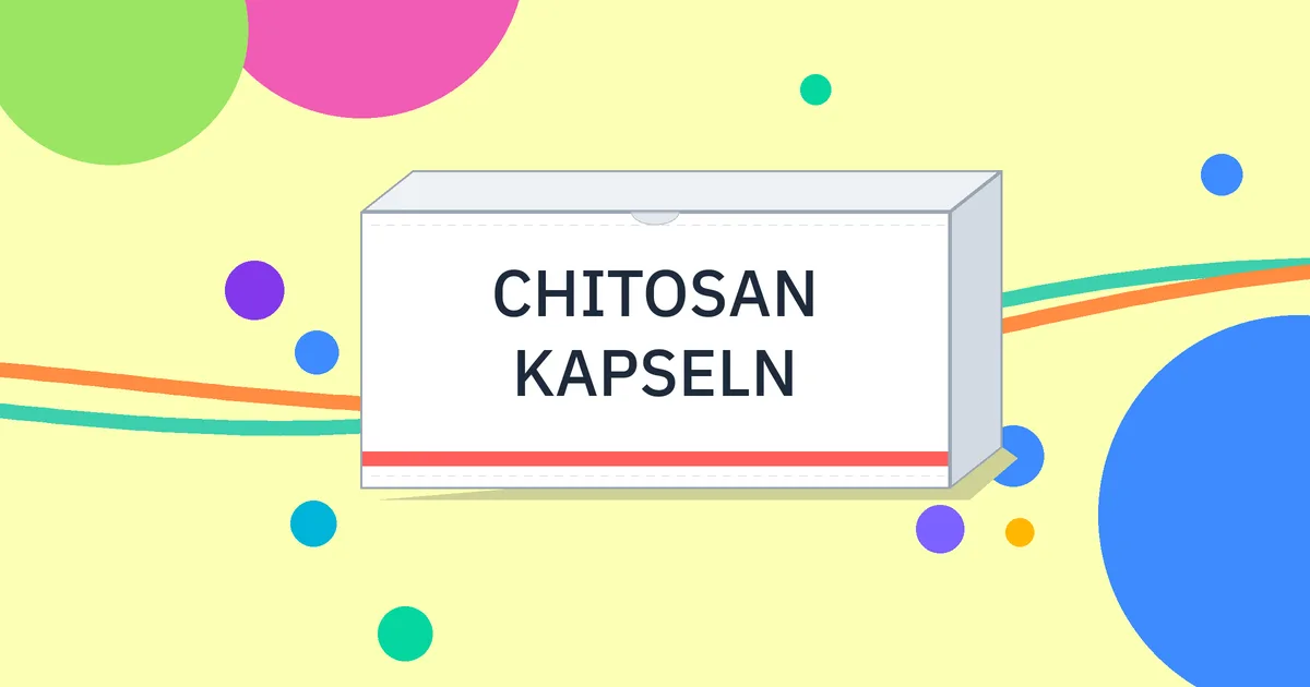 Symbolbild: Packung mit der Aufschrift CHITOSAN KAPSELN (PZN 07574810) – Verfügbarkeit und Bezug in Apotheken in Frankfurt am Main