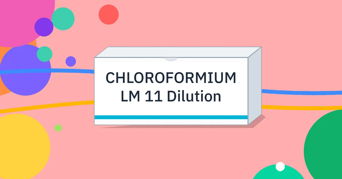 Symbolbild: Packung mit der Aufschrift CHLOROFORMIUM LM 11 Dilution (PZN 13444537) – Verfügbarkeit und Bezug in Apotheken in Frankfurt am Main