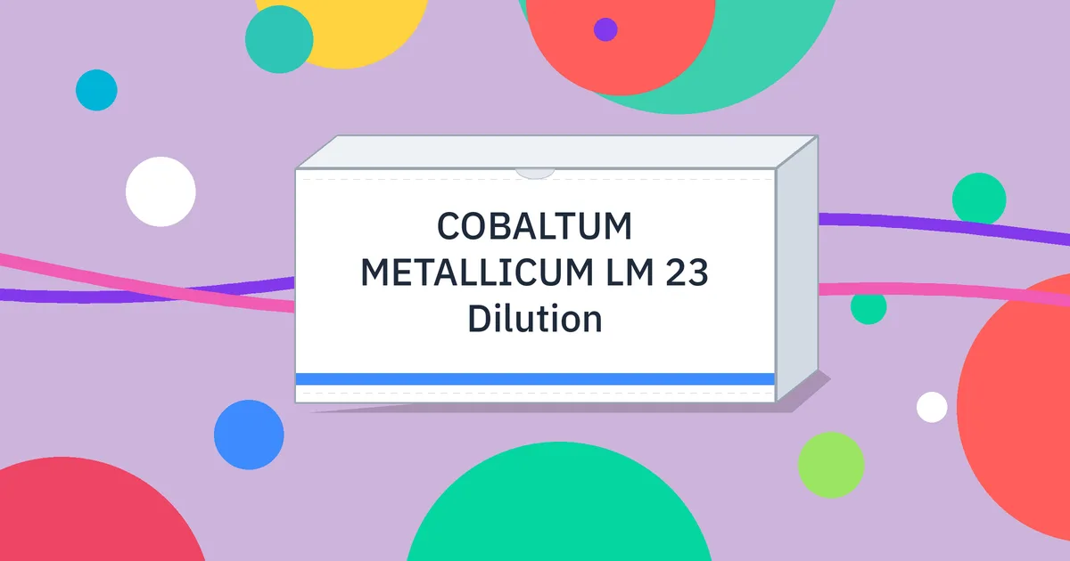 Symbolbild: Packung mit der Aufschrift COBALTUM METALLICUM LM 23 Dilution (PZN 12823250) – Verfügbarkeit und Bezug in Apotheken in Frankfurt am Main