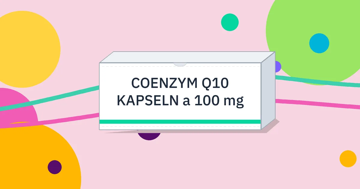 Symbolbild: Packung mit der Aufschrift COENZYM Q10 KAPSELN a 100 mg (PZN 01673072) – Verfügbarkeit und Bezug in Apotheken in Frankfurt am Main