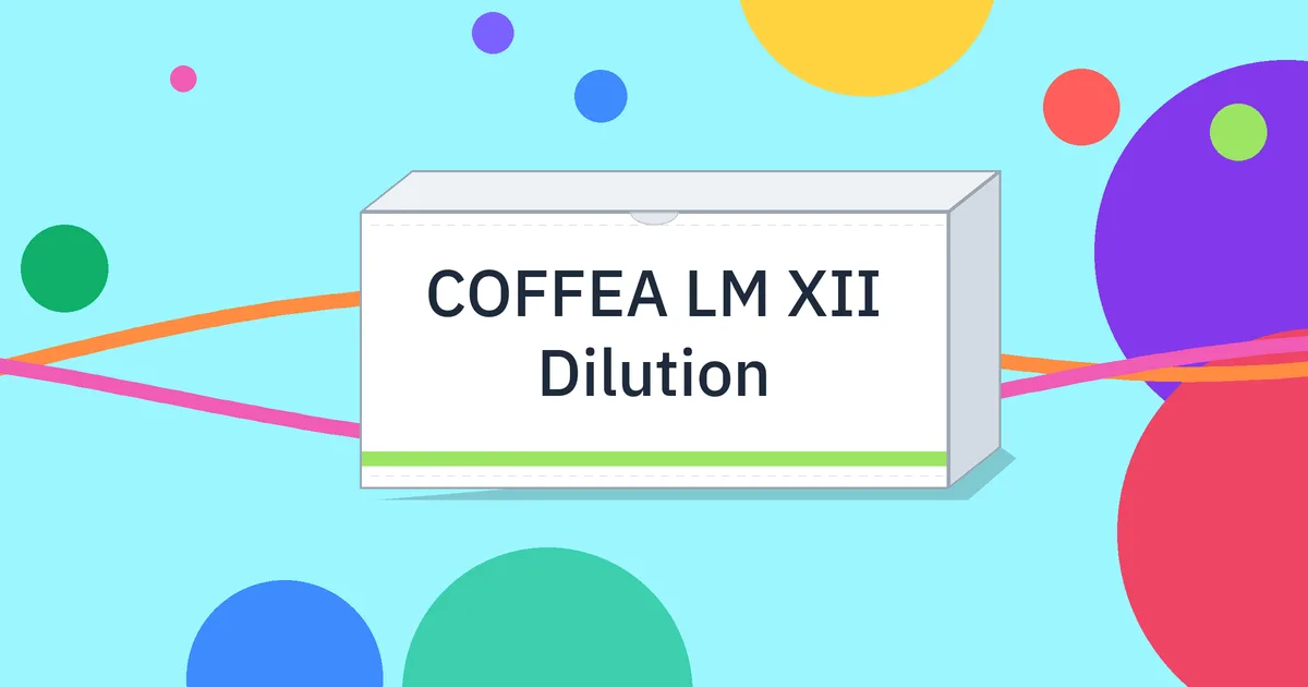 Symbolbild: Packung mit der Aufschrift COFFEA LM XII Dilution (PZN 02821155) – Verfügbarkeit und Bezug in Apotheken in Frankfurt am Main