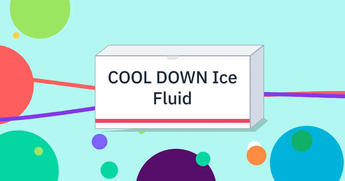 Symbolbild: Packung mit der Aufschrift COOL DOWN Ice Fluid (PZN 20863424) – Verfügbarkeit und Bezug in Apotheken in Frankfurt am Main