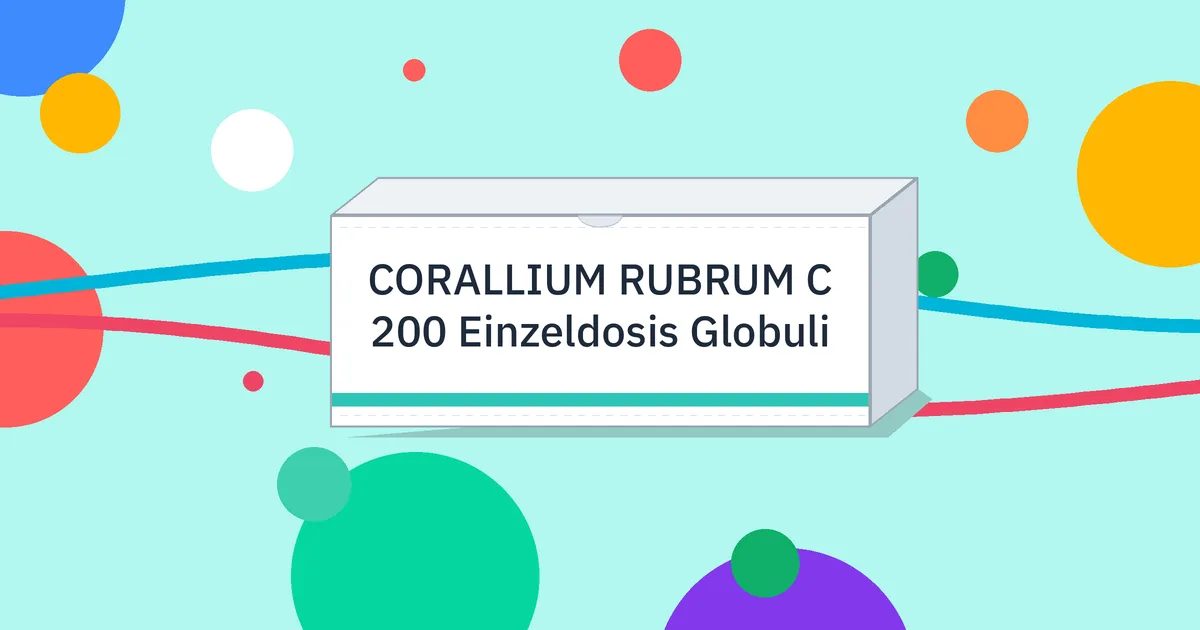 Symbolbild: Packung mit der Aufschrift CORALLIUM RUBRUM C 200 Einzeldosis Globuli (PZN 01941437) – Verfügbarkeit und Bezug in Apotheken in Frankfurt am Main