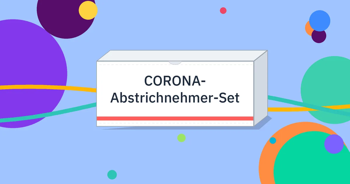 Symbolbild: Packung mit der Aufschrift CORONA-Abstrichnehmer-Set (PZN 17449230) – Verfügbarkeit und Bezug in Apotheken in Frankfurt am Main
