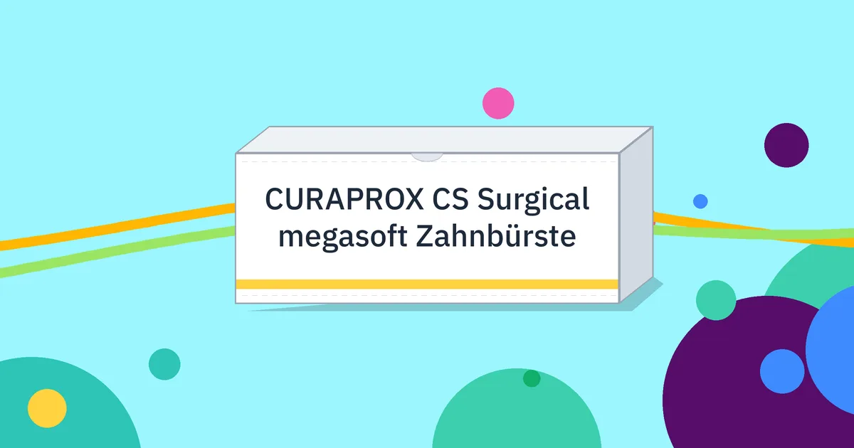 Symbolbild: Packung mit der Aufschrift CURAPROX CS Surgical megasoft Zahnbürste (PZN 01958917) – Verfügbarkeit und Bezug in Apotheken in Frankfurt am Main