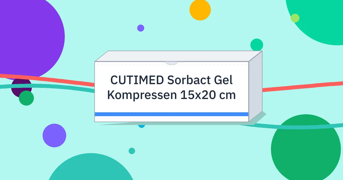 Symbolbild: Packung mit der Aufschrift CUTIMED Sorbact Gel Kompressen 15x20 cm (PZN 18126546) – Verfügbarkeit und Bezug in Apotheken in Frankfurt am Main