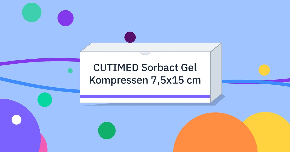 Symbolbild: Packung mit der Aufschrift CUTIMED Sorbact Gel Kompressen 7,5x15 cm (PZN 13652431) – Verfügbarkeit und Bezug in Apotheken in Frankfurt am Main