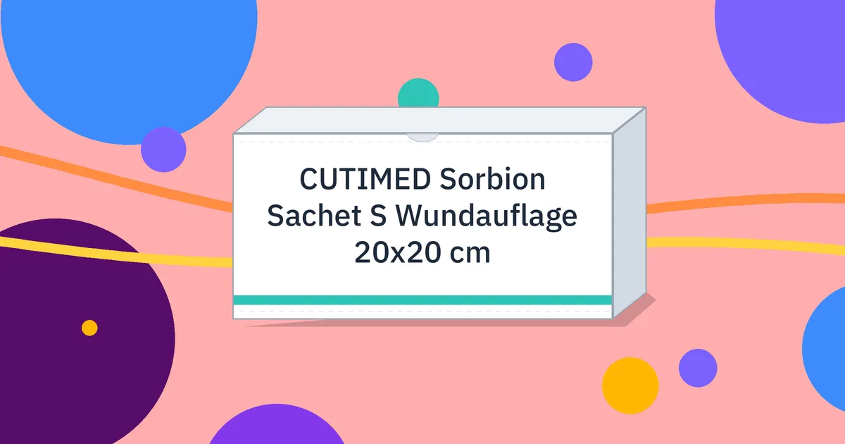 Symbolbild: Packung mit der Aufschrift CUTIMED Sorbion Sachet S Wundauflage 20x20 cm (PZN 11361468) – Verfügbarkeit und Bezug in Apotheken in Frankfurt am Main