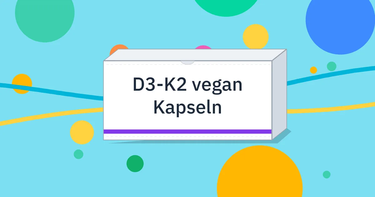 Symbolbild: Packung mit der Aufschrift D3-K2 vegan Kapseln (PZN 20279694) – Verfügbarkeit und Bezug in Apotheken in Frankfurt am Main