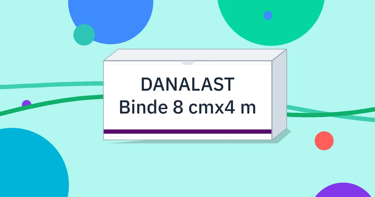 Symbolbild: Packung mit der Aufschrift DANALAST Binde 8 cmx4 m (PZN 07636698) – Verfügbarkeit und Bezug in Apotheken in Frankfurt am Main