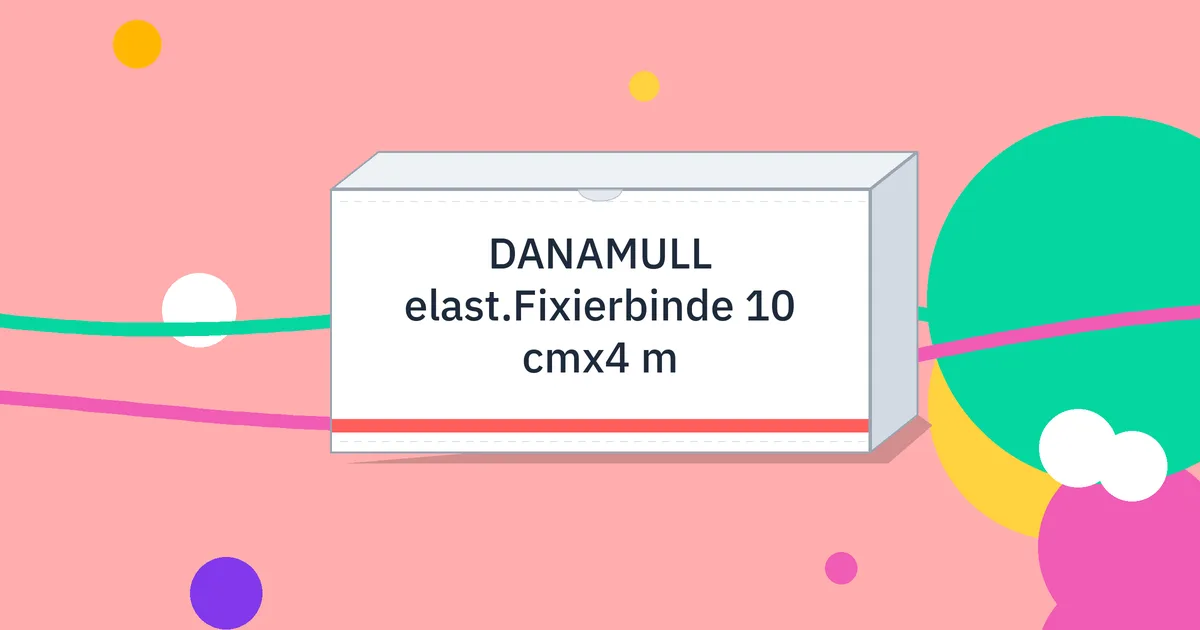 Symbolbild: Packung mit der Aufschrift DANAMULL elast.Fixierbinde 10 cmx4 m (PZN 20810534) – Verfügbarkeit und Bezug in Apotheken in Frankfurt am Main