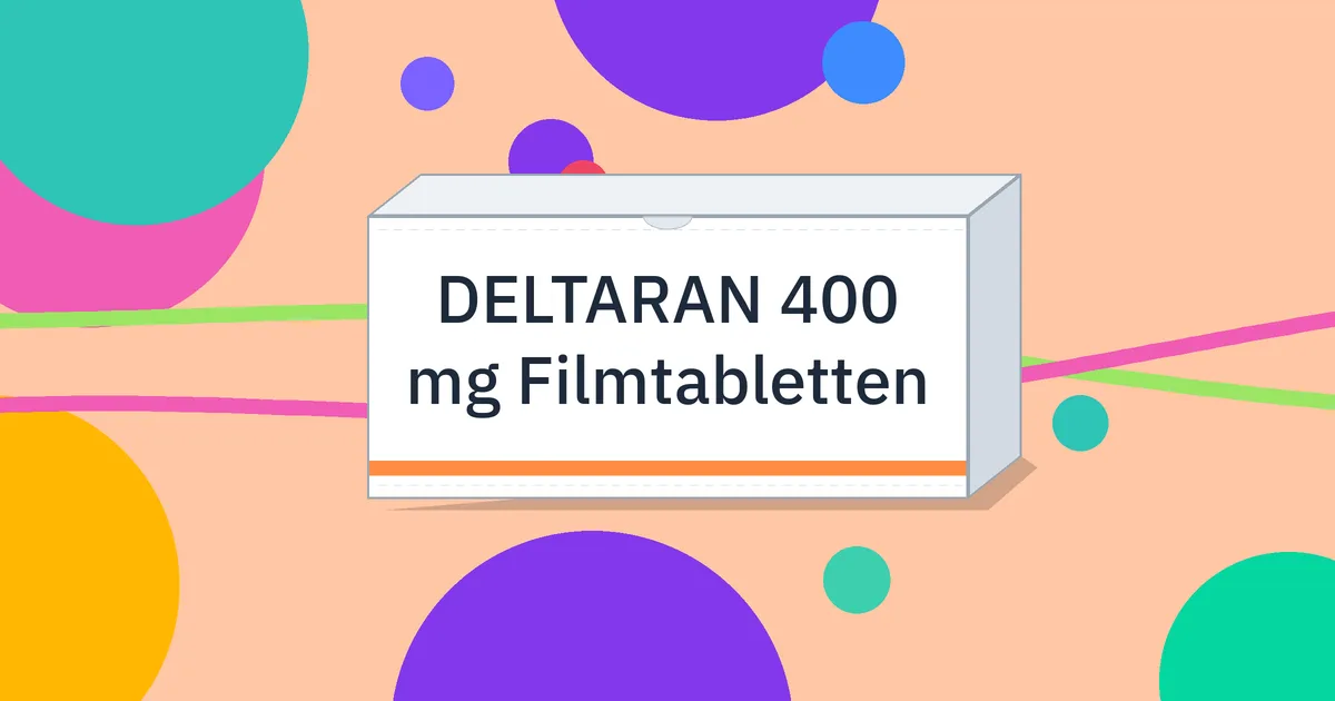 Symbolbild: Packung mit der Aufschrift DELTARAN 400 mg Filmtabletten (PZN 10794260) – Verfügbarkeit und Bezug in Apotheken in Frankfurt am Main