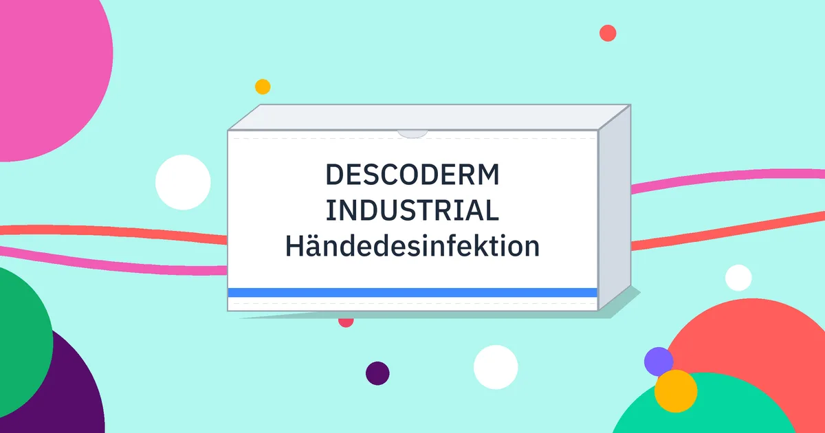 Symbolbild: Packung mit der Aufschrift DESCODERM INDUSTRIAL Händedesinfektion (PZN 16624435) – Verfügbarkeit und Bezug in Apotheken in Frankfurt am Main