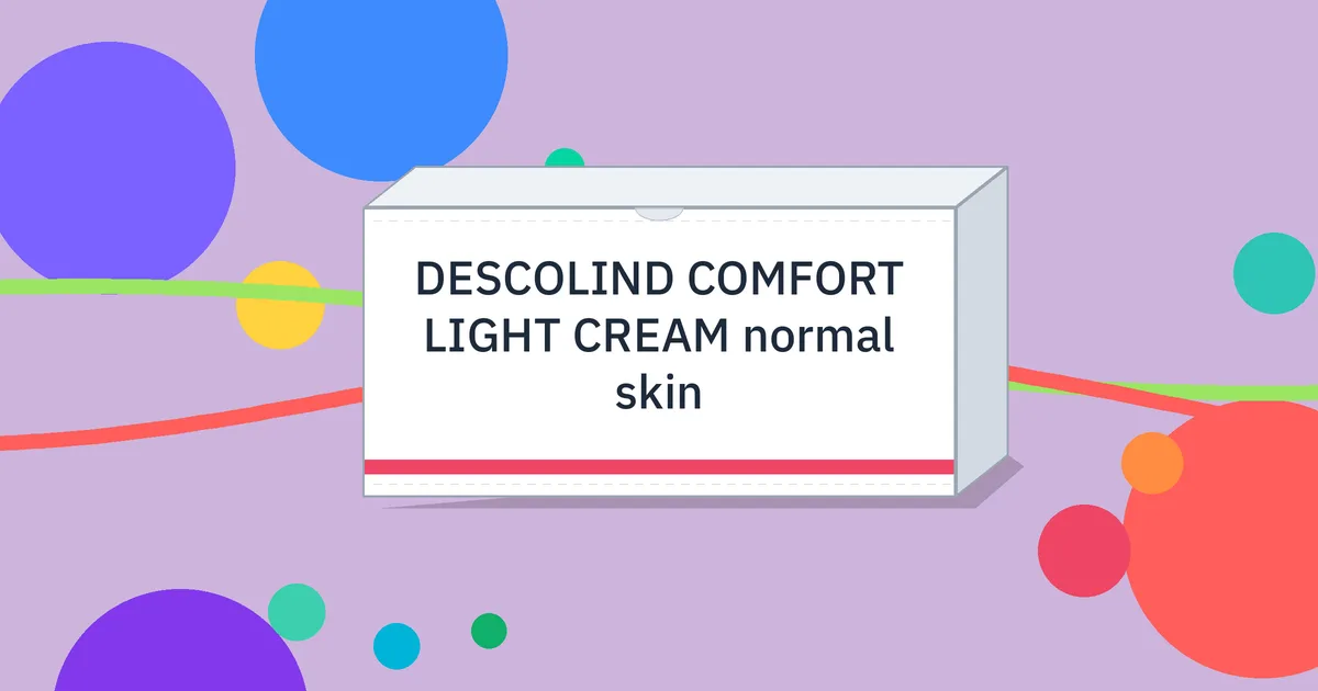 Symbolbild: Packung mit der Aufschrift DESCOLIND COMFORT LIGHT CREAM normal skin (PZN 16660980) – Verfügbarkeit und Bezug in Apotheken in Frankfurt am Main