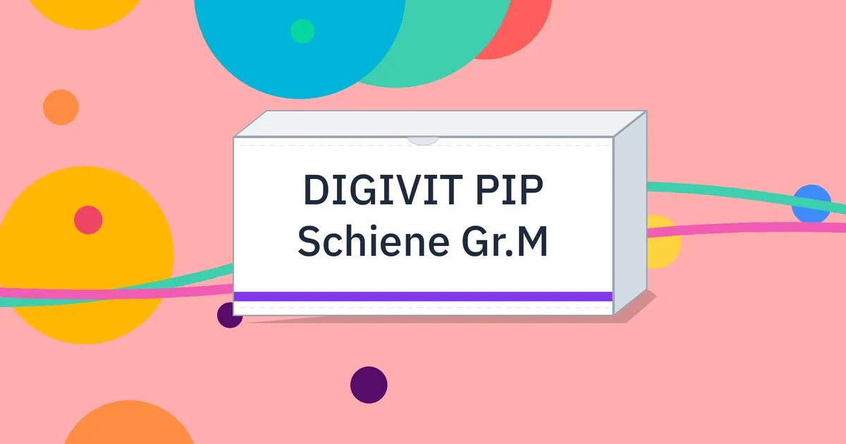 Symbolbild: Packung mit der Aufschrift DIGIVIT PIP Schiene Gr.M (PZN 11608377) – Verfügbarkeit und Bezug in Apotheken in Frankfurt am Main