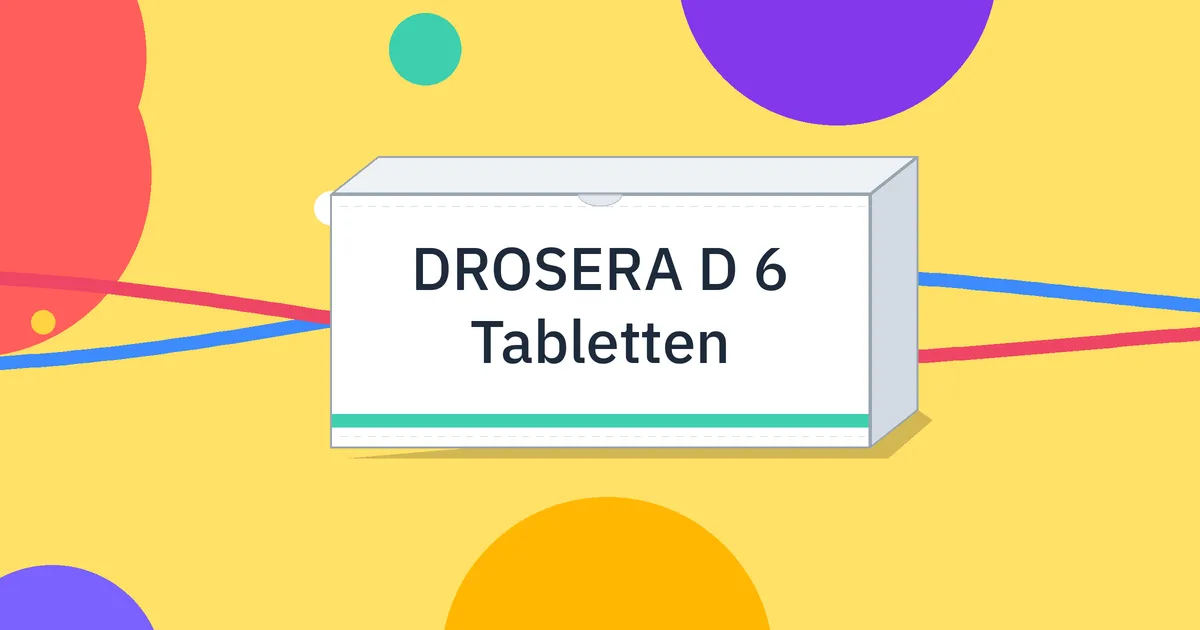 Symbolbild: Packung mit der Aufschrift DROSERA D 6 Tabletten (PZN 02629831) – Verfügbarkeit und Bezug in Apotheken in Frankfurt am Main