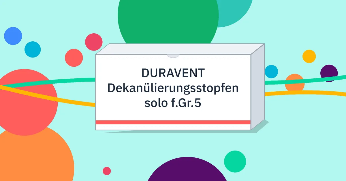 Symbolbild: Packung mit der Aufschrift DURAVENT Dekanülierungsstopfen solo f.Gr.5 (PZN 02066084) – Verfügbarkeit und Bezug in Apotheken in Frankfurt am Main