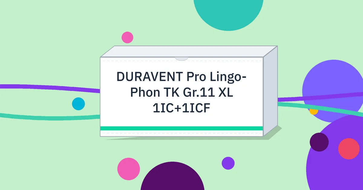 Symbolbild: Packung mit der Aufschrift DURAVENT Pro Lingo-Phon TK Gr.11 XL 1IC+1ICF (PZN 19246560) – Verfügbarkeit und Bezug in Apotheken in Frankfurt am Main