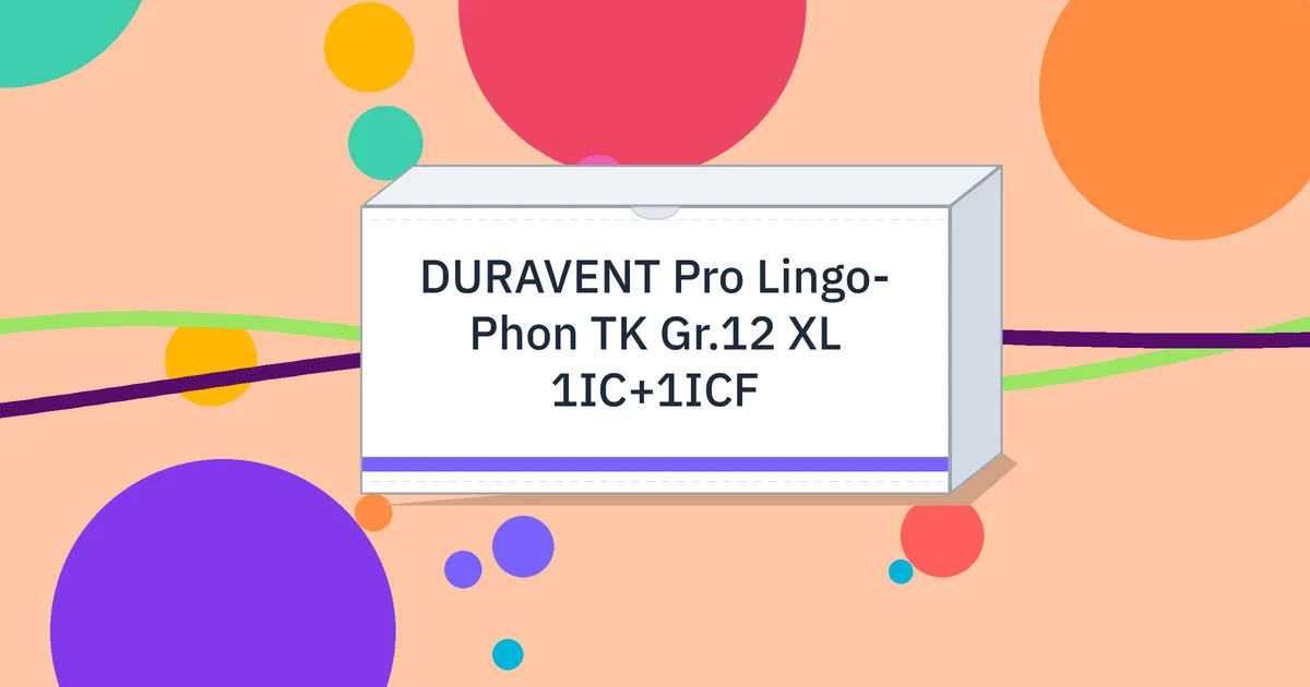 Symbolbild: Packung mit der Aufschrift DURAVENT Pro Lingo-Phon TK Gr.12 XL 1IC+1ICF (PZN 19246577) – Verfügbarkeit und Bezug in Apotheken in Frankfurt am Main