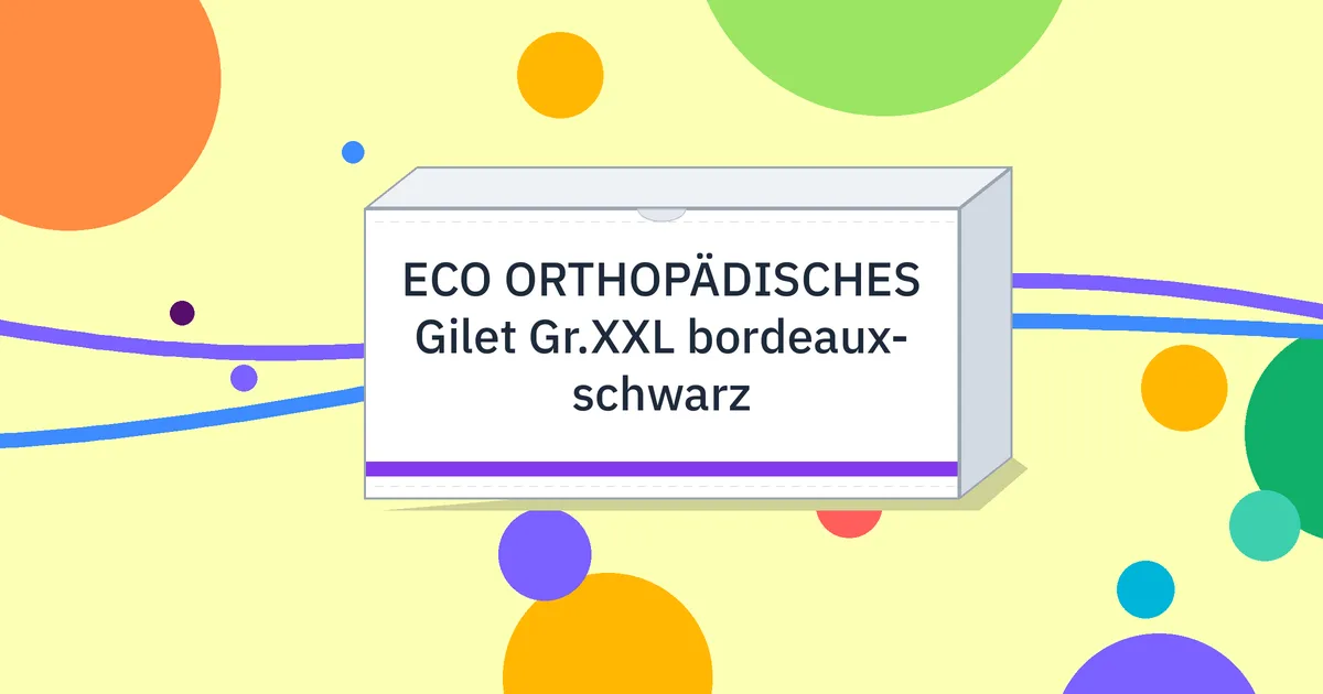 Symbolbild: Packung mit der Aufschrift ECO ORTHOPÄDISCHES Gilet Gr.XXL bordeaux-schwarz (PZN 14334911) – Verfügbarkeit und Bezug in Apotheken in Frankfurt am Main
