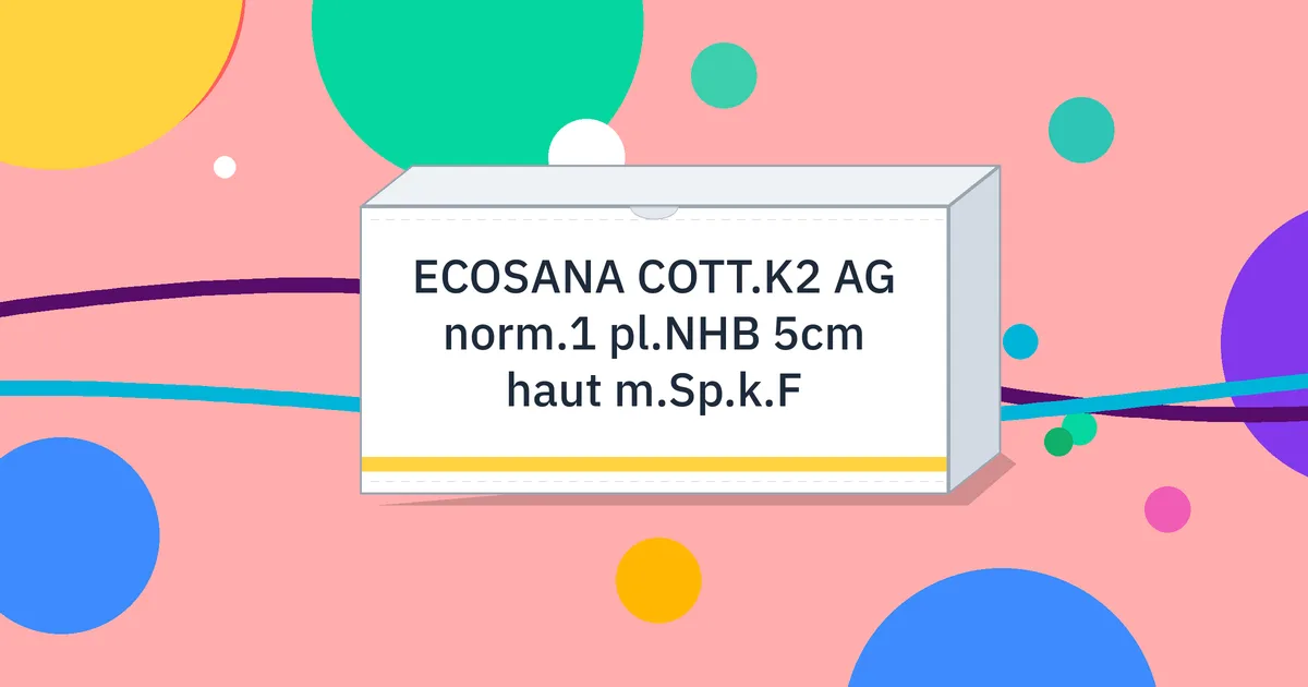 Symbolbild: Packung mit der Aufschrift ECOSANA COTT.K2 AG norm.1 pl.NHB 5cm haut m.Sp.k.F (PZN 16948770) – Verfügbarkeit und Bezug in Apotheken in Frankfurt am Main