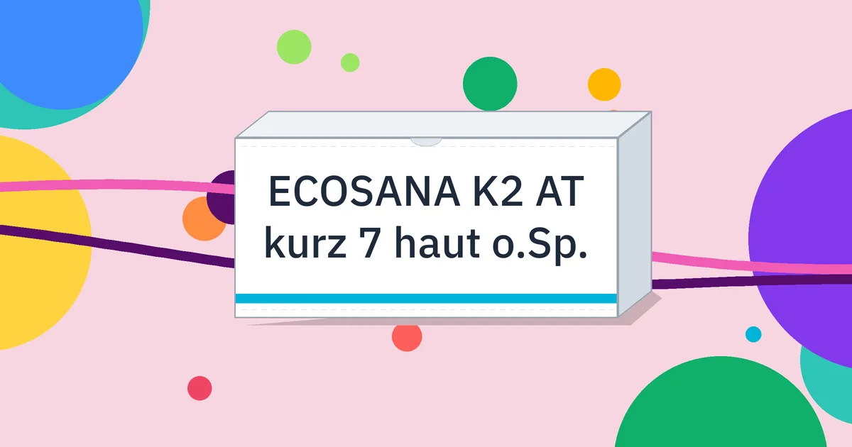 Symbolbild: Packung mit der Aufschrift ECOSANA K2 AT kurz 7 haut o.Sp. (PZN 01566258) – Verfügbarkeit und Bezug in Apotheken in Frankfurt am Main