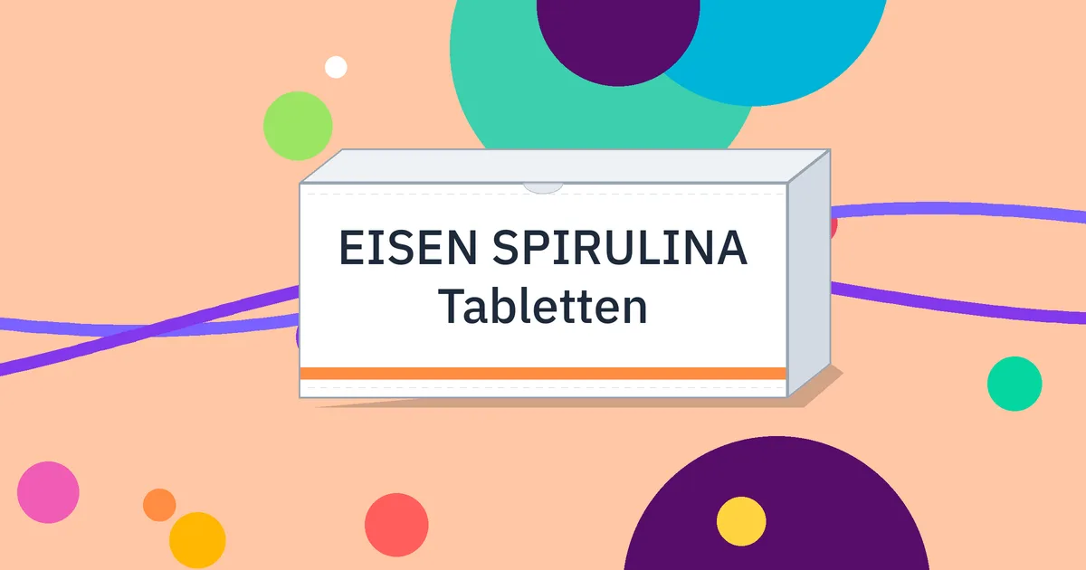 Symbolbild: Packung mit der Aufschrift EISEN SPIRULINA Tabletten (PZN 16354361) – Verfügbarkeit und Bezug in Apotheken in Frankfurt am Main