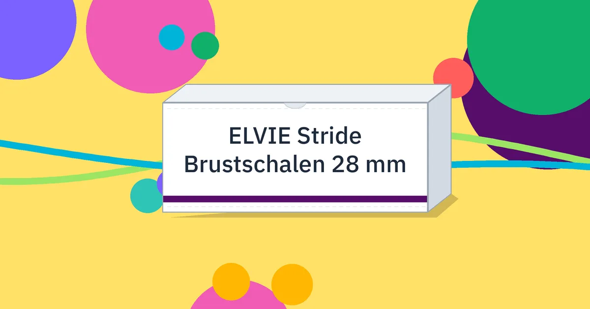 Symbolbild: Packung mit der Aufschrift ELVIE Stride Brustschalen 28 mm (PZN 18200857) – Verfügbarkeit und Bezug in Apotheken in Frankfurt am Main