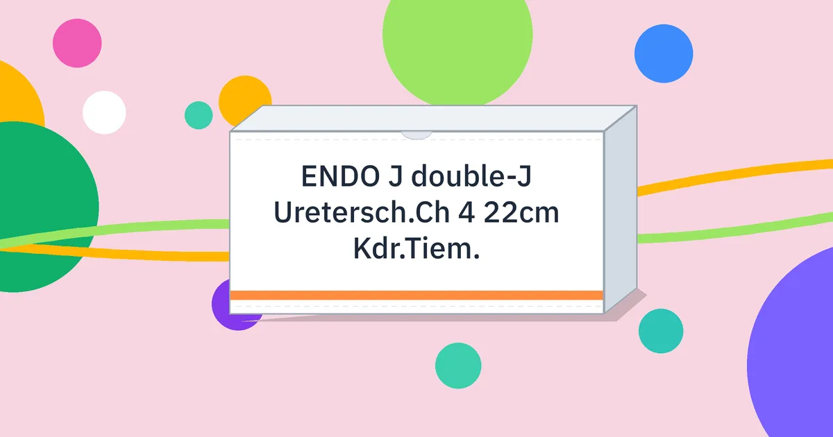 Symbolbild: Packung mit der Aufschrift ENDO J double-J Uretersch.Ch 4 22cm Kdr.Tiem. (PZN 00438475) – Verfügbarkeit und Bezug in Apotheken in Frankfurt am Main