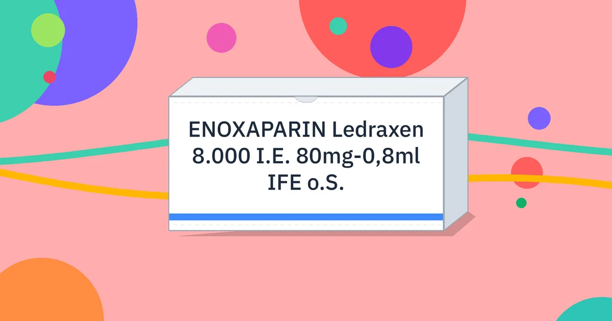 Symbolbild: Packung mit der Aufschrift ENOXAPARIN Ledraxen 8.000 I.E. 80mg-0,8ml IFE o.S. (PZN 18861843) – Verfügbarkeit und Bezug in Apotheken in Frankfurt am Main