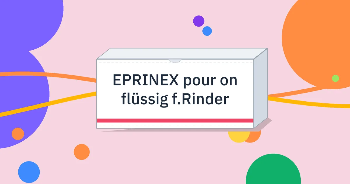 Symbolbild: Packung mit der Aufschrift EPRINEX pour on flüssig f.Rinder (PZN 02246432) – Verfügbarkeit und Bezug in Apotheken in Frankfurt am Main