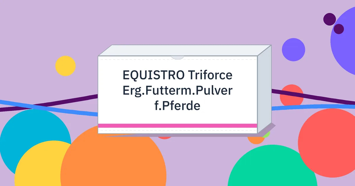 Symbolbild: Packung mit der Aufschrift EQUISTRO Triforce Erg.Futterm.Pulver f.Pferde (PZN 16361958) – Verfügbarkeit und Bezug in Apotheken in Frankfurt am Main