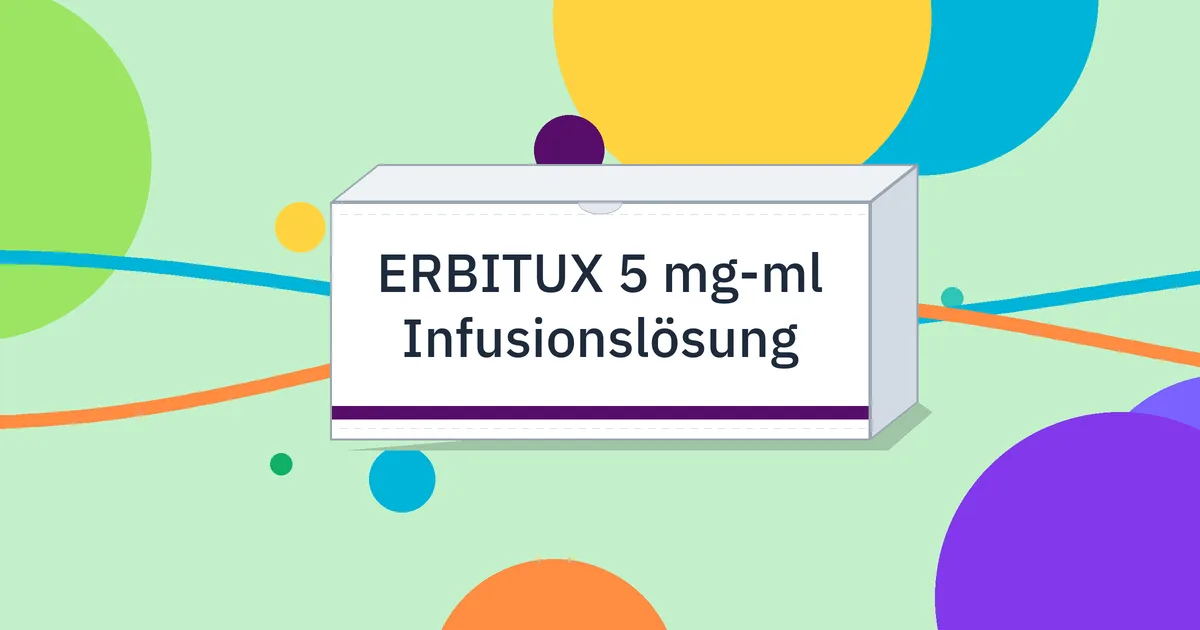 Symbolbild: Packung mit der Aufschrift ERBITUX 5 mg-ml Infusionslösung (PZN 17857124) – Verfügbarkeit und Bezug in Apotheken in Frankfurt am Main
