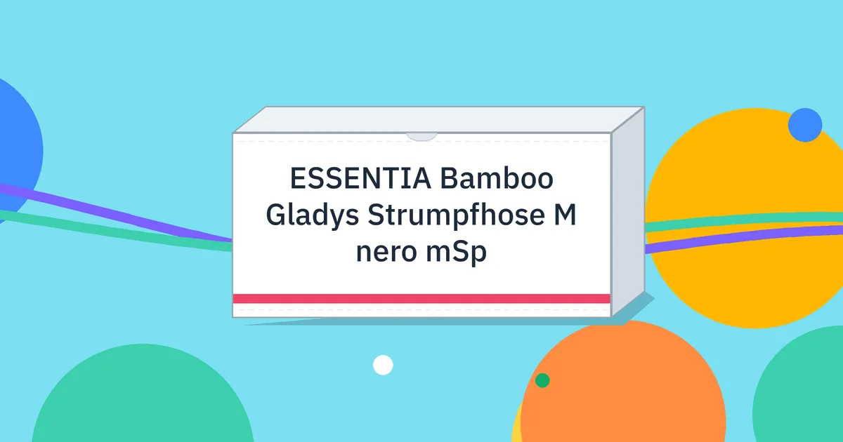 Symbolbild: Packung mit der Aufschrift ESSENTIA Bamboo Gladys Strumpfhose M nero mSp (PZN 19165258) – Verfügbarkeit und Bezug in Apotheken in Frankfurt am Main