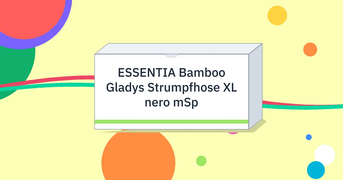 Symbolbild: Packung mit der Aufschrift ESSENTIA Bamboo Gladys Strumpfhose XL nero mSp (PZN 19165293) – Verfügbarkeit und Bezug in Apotheken in Frankfurt am Main