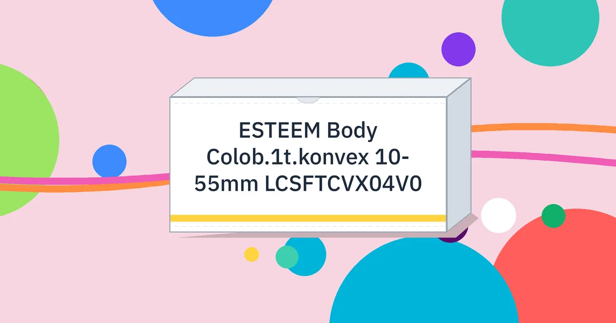 Symbolbild: Packung mit der Aufschrift ESTEEM Body Colob.1t.konvex 10-55mm LCSFTCVX04V0 (PZN 18838100) – Verfügbarkeit und Bezug in Apotheken in Frankfurt am Main