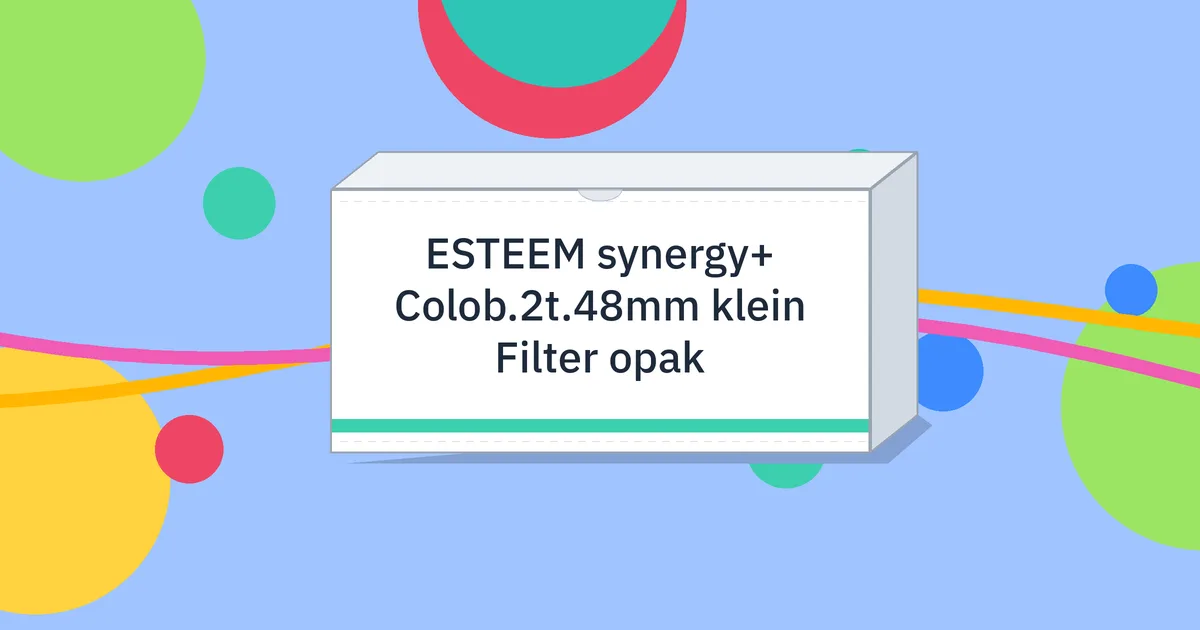 Symbolbild: Packung mit der Aufschrift ESTEEM synergy+ Colob.2t.48mm klein Filter opak (PZN 06461653) – Verfügbarkeit und Bezug in Apotheken in Frankfurt am Main