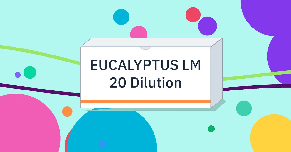 Symbolbild: Packung mit der Aufschrift EUCALYPTUS LM 20 Dilution (PZN 12845412) – Verfügbarkeit und Bezug in Apotheken in Frankfurt am Main