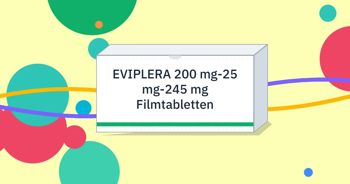 Symbolbild: Packung mit der Aufschrift EVIPLERA 200 mg-25 mg-245 mg Filmtabletten (PZN 19687732) – Verfügbarkeit und Bezug in Apotheken in Frankfurt am Main