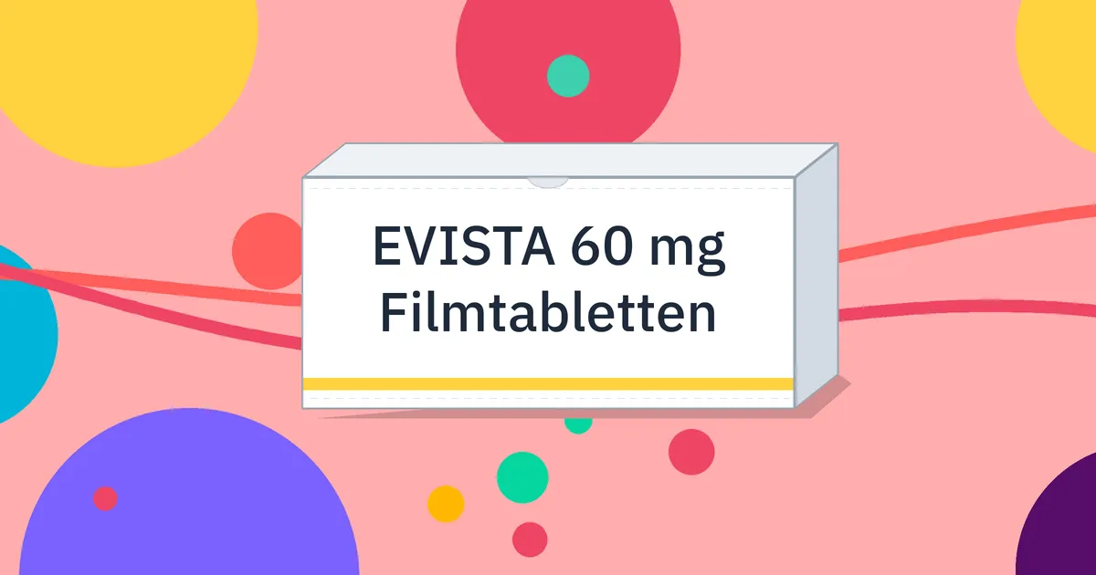 Symbolbild: Packung mit der Aufschrift EVISTA 60 mg Filmtabletten (PZN 01838633) – Verfügbarkeit und Bezug in Apotheken in Frankfurt am Main