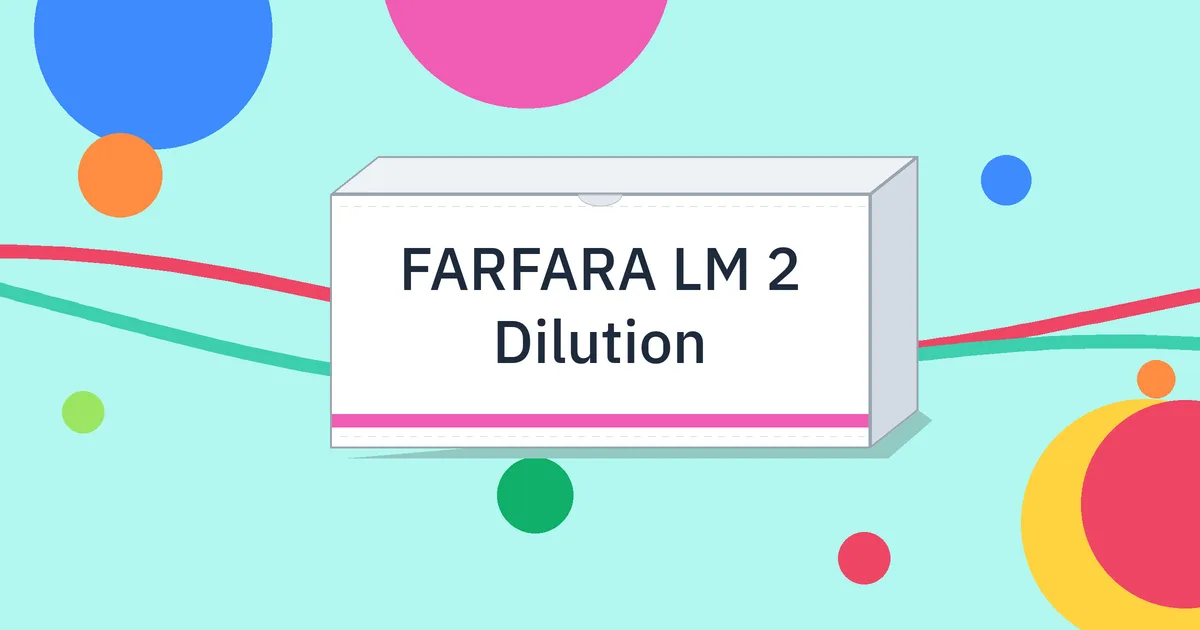 Symbolbild: Packung mit der Aufschrift FARFARA LM 2 Dilution (PZN 13487297) – Verfügbarkeit und Bezug in Apotheken in Frankfurt am Main