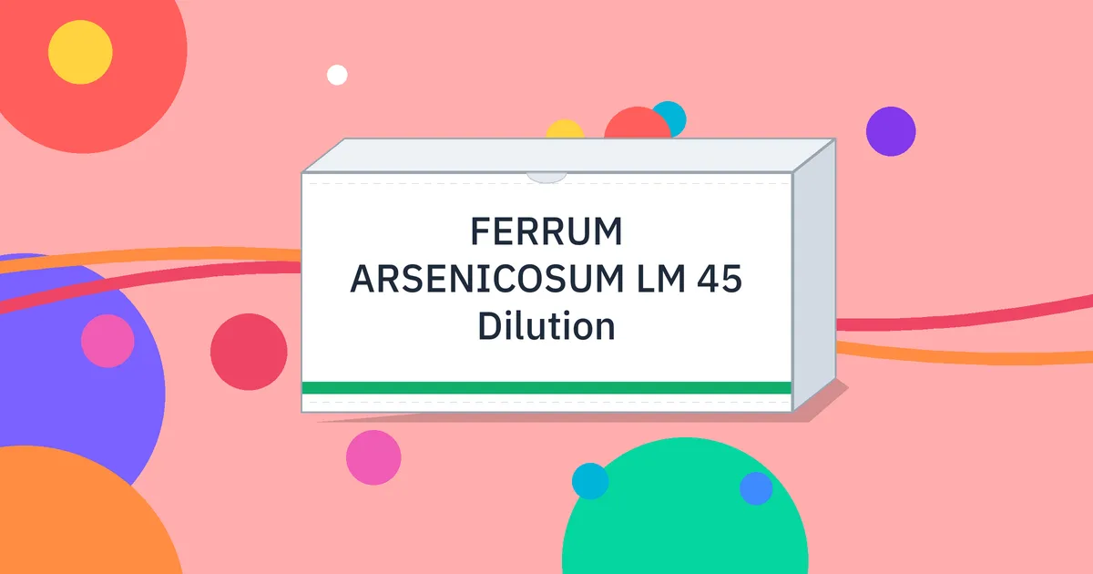 Symbolbild: Packung mit der Aufschrift FERRUM ARSENICOSUM LM 45 Dilution (PZN 12847724) – Verfügbarkeit und Bezug in Apotheken in Frankfurt am Main