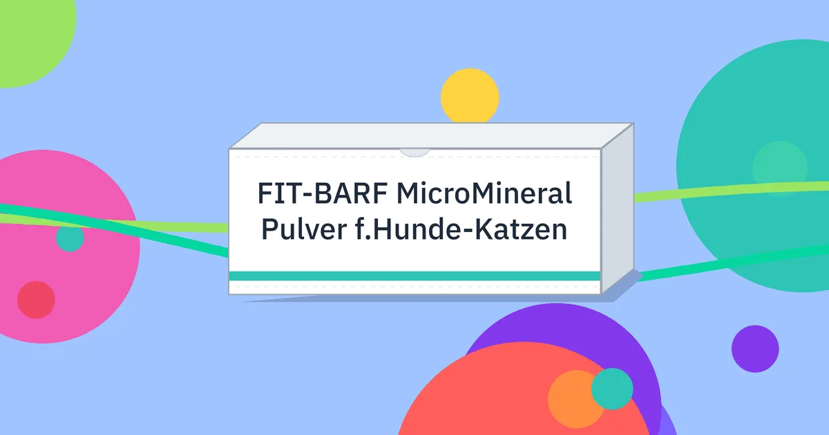 Symbolbild: Packung mit der Aufschrift FIT-BARF MicroMineral Pulver f.Hunde-Katzen (PZN 10382451) – Verfügbarkeit und Bezug in Apotheken in Frankfurt am Main